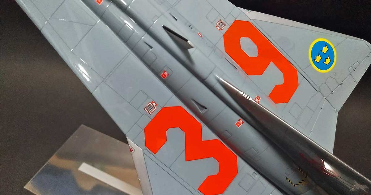 ハセガワ 1/48 J35ドラケン：スウェーデン空軍 グレー系迷彩