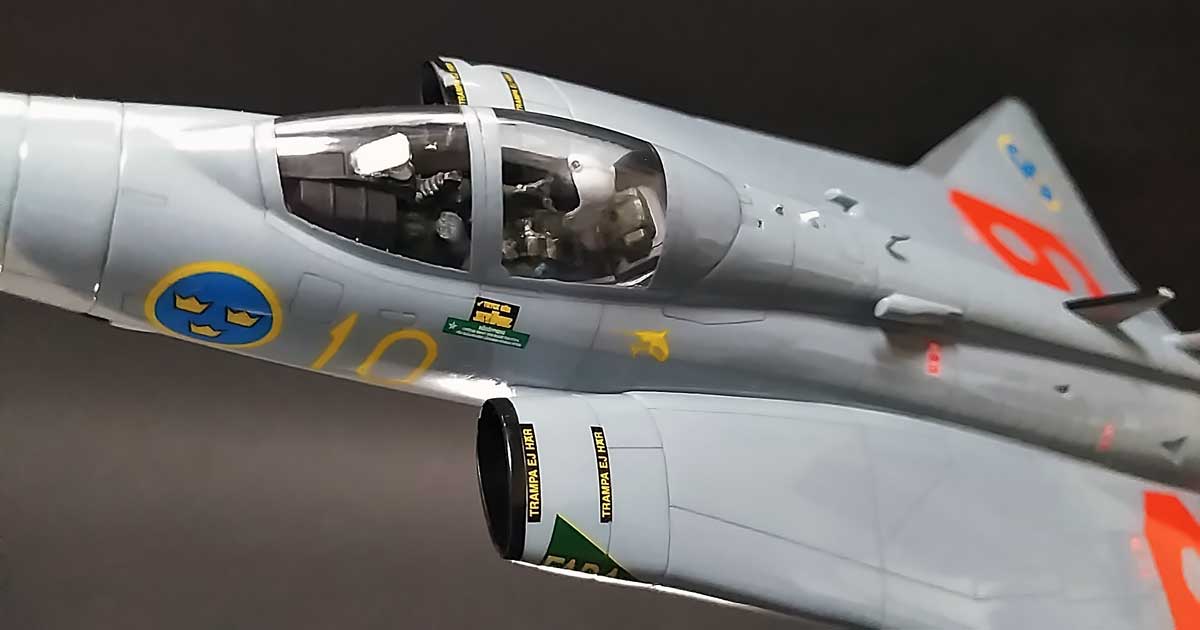 ハセガワ 1/48 J35ドラケン：スウェーデン空軍 グレー系迷彩